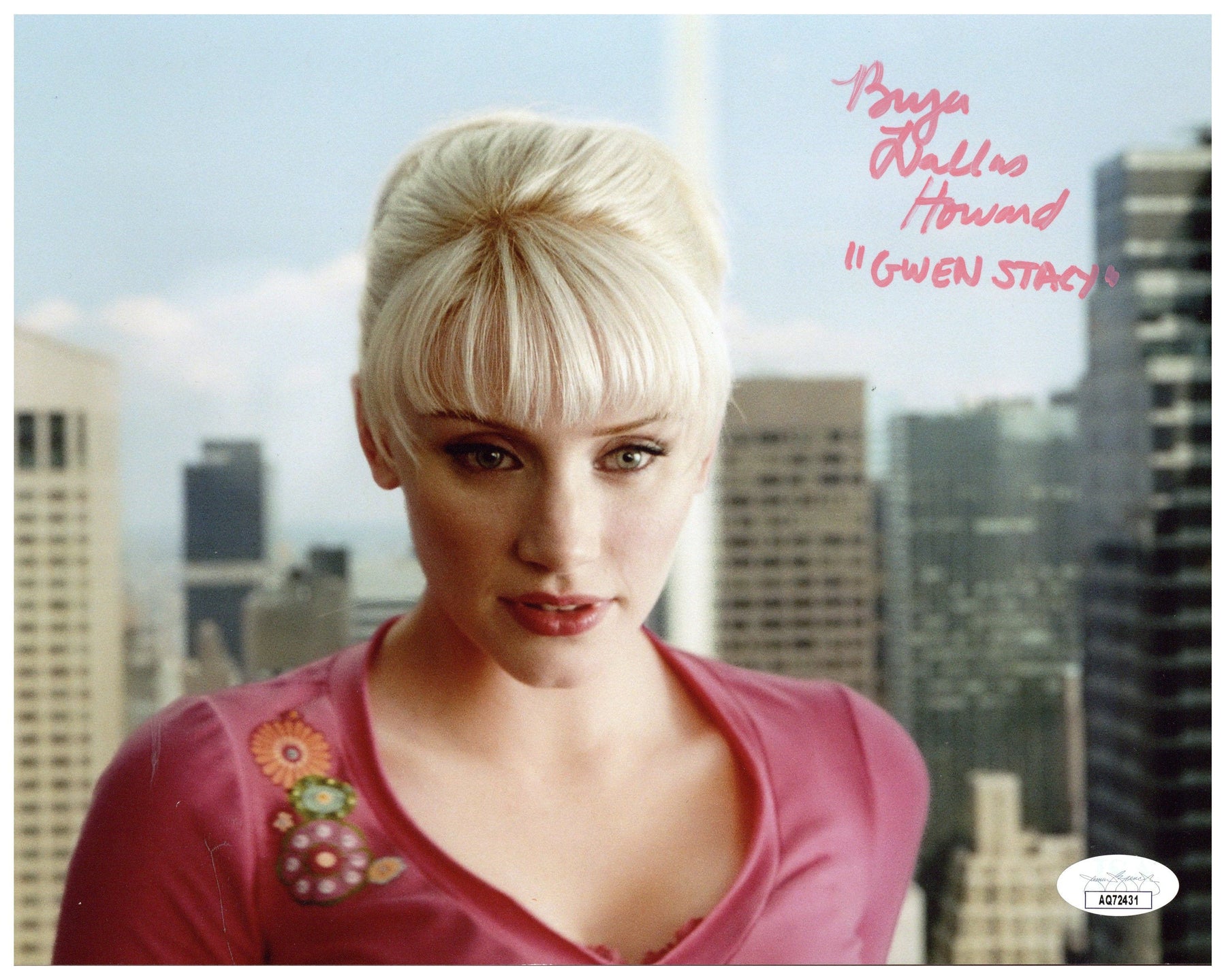 Bryce Dallas Howard Signed 8X10 Photo Spider-Man Gwen Stacy Autographe ...