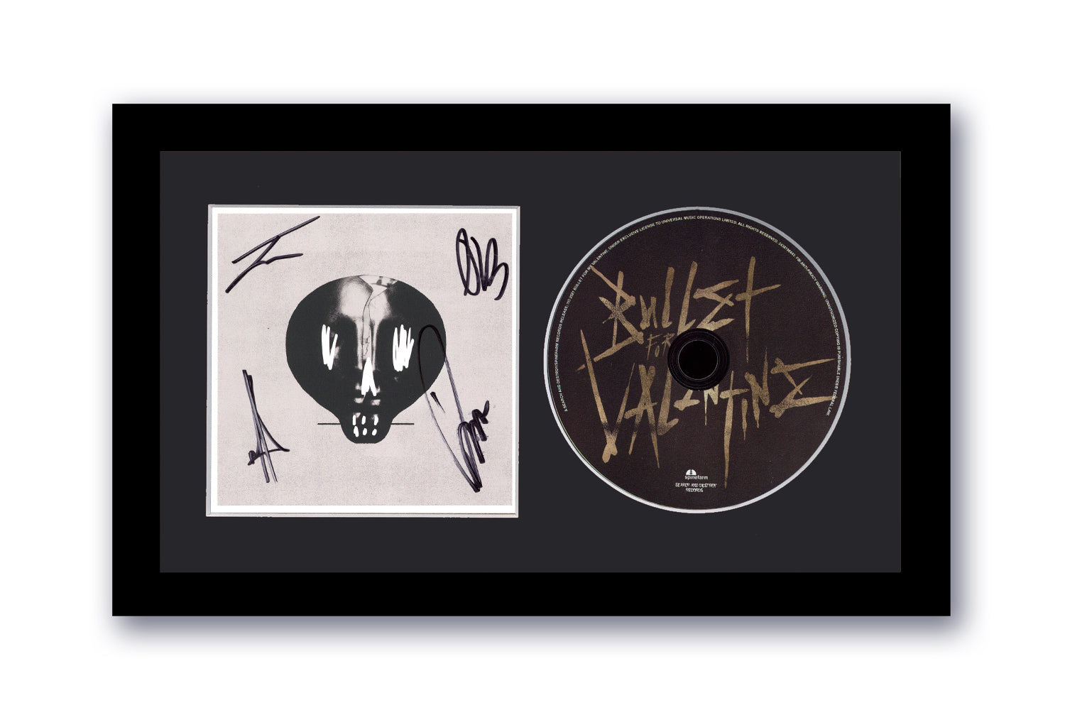 Bullet for My Valentinue Signed CD Custom 7x12 Framed 2021 Autographed – Zobie Productions