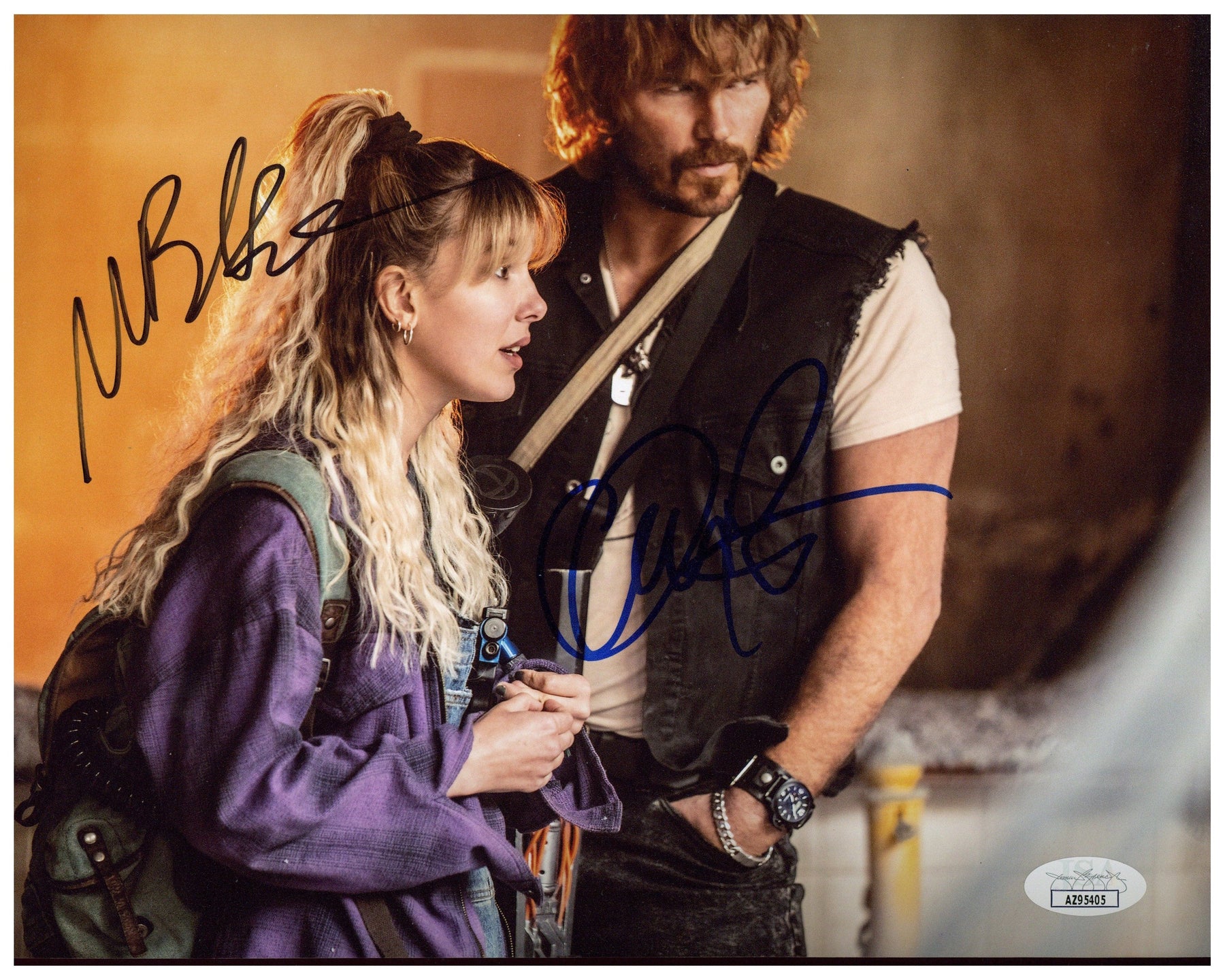 Chris Pratt & Millie Bobby Brown Signed 8x10 Photo The Electric State ...