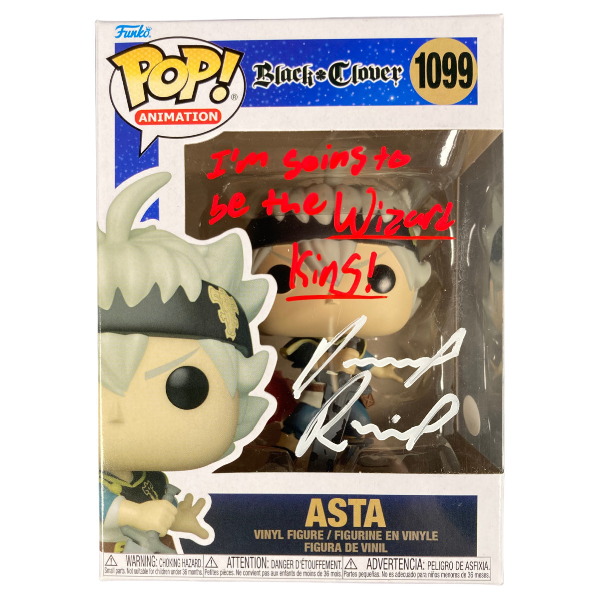 Dallas Reid Signed Funko POP Black Clover Asta Anime Autographed JSA C ...