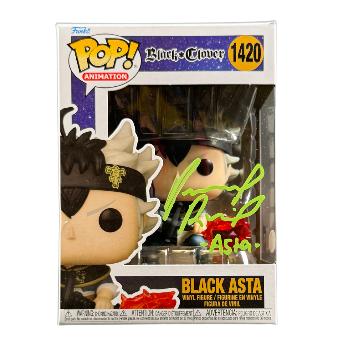 Dallas Reid Signed Funko POP Black Clover Black Asta Autographed JSA C ...