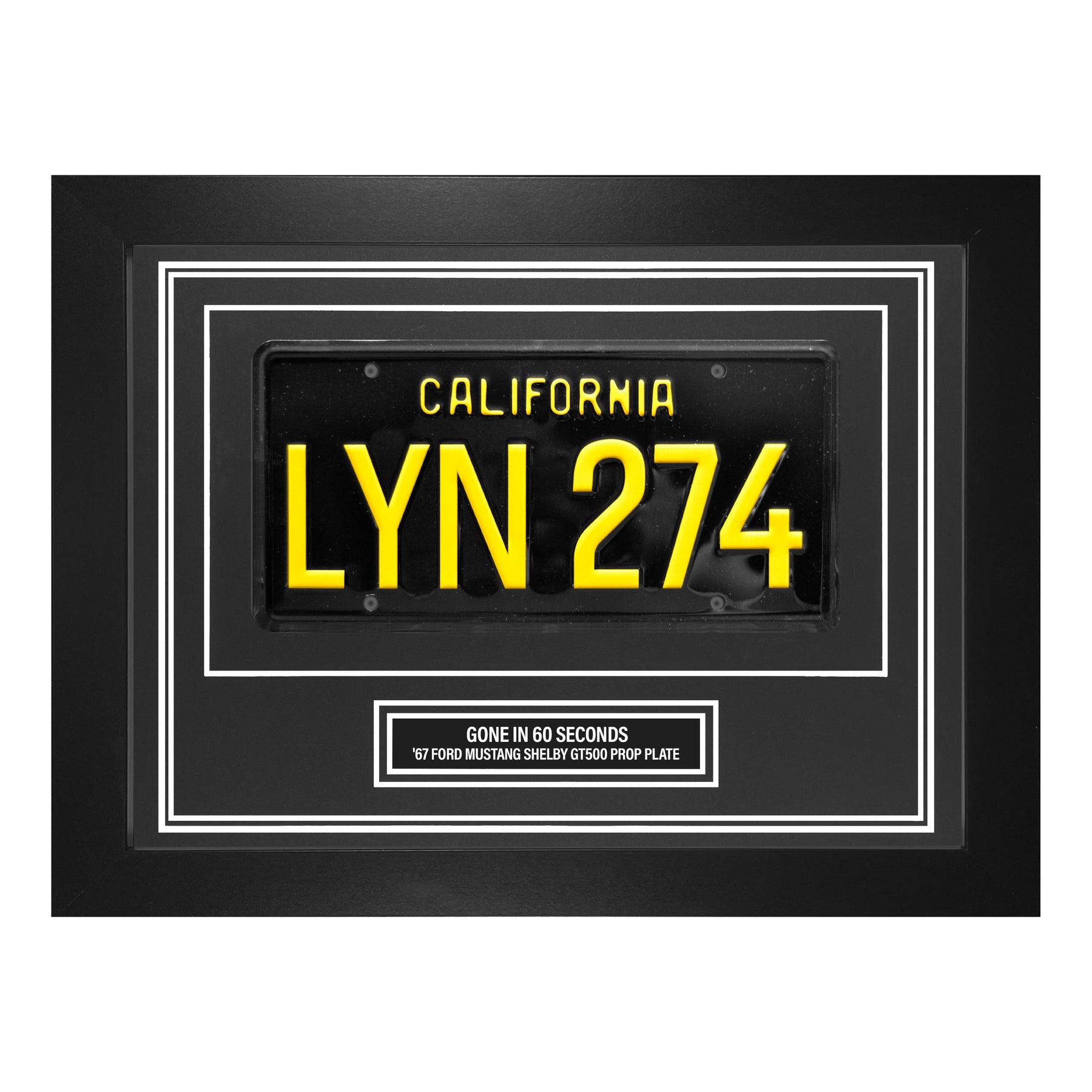 Gone in 60 Seconds License Plate Wall Display Eleanor Car Prop Frame ...