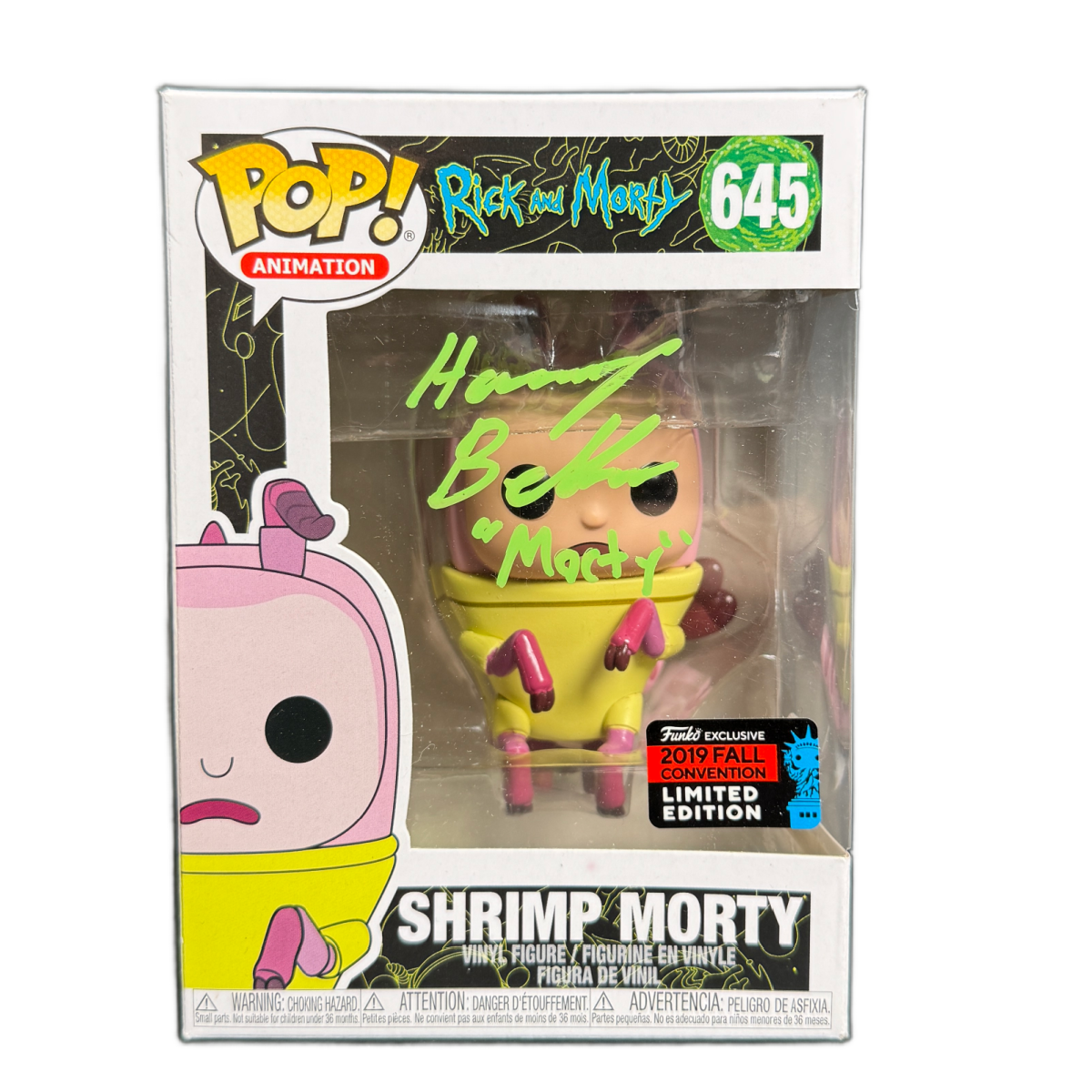 Harry Belden Signed Funko POP Rick and Morty Shrimp Morty Autographed ...