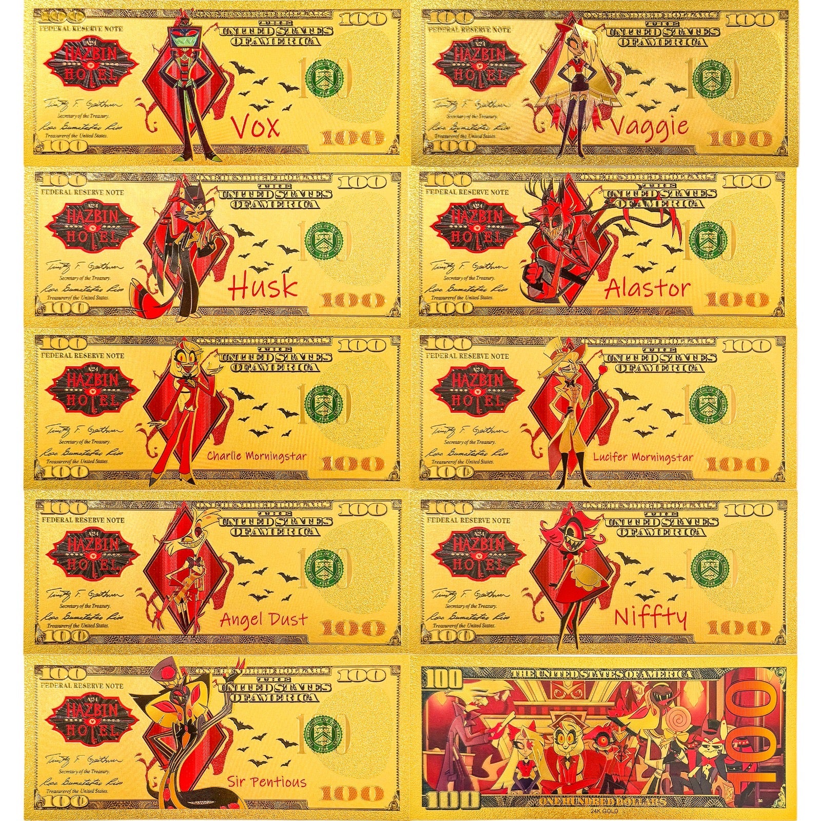Hazbin Hotel Prop Bank Note - Charlie Angel Dust Zobie Exclusive ...