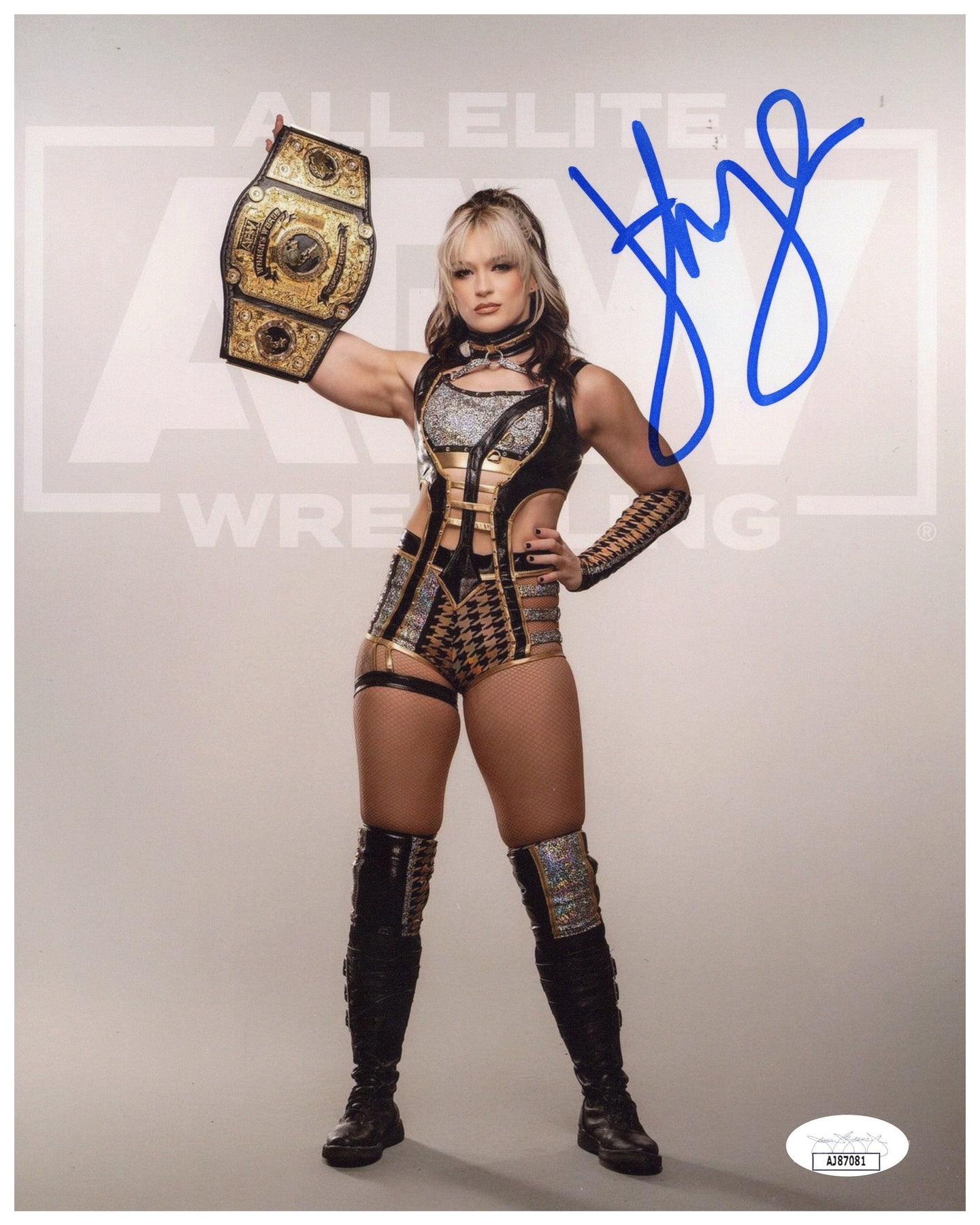 Jamie Hayter Signed 8x10 Photo AEW Pro Wrestling Autographed JSA COA # – Zobie Productions