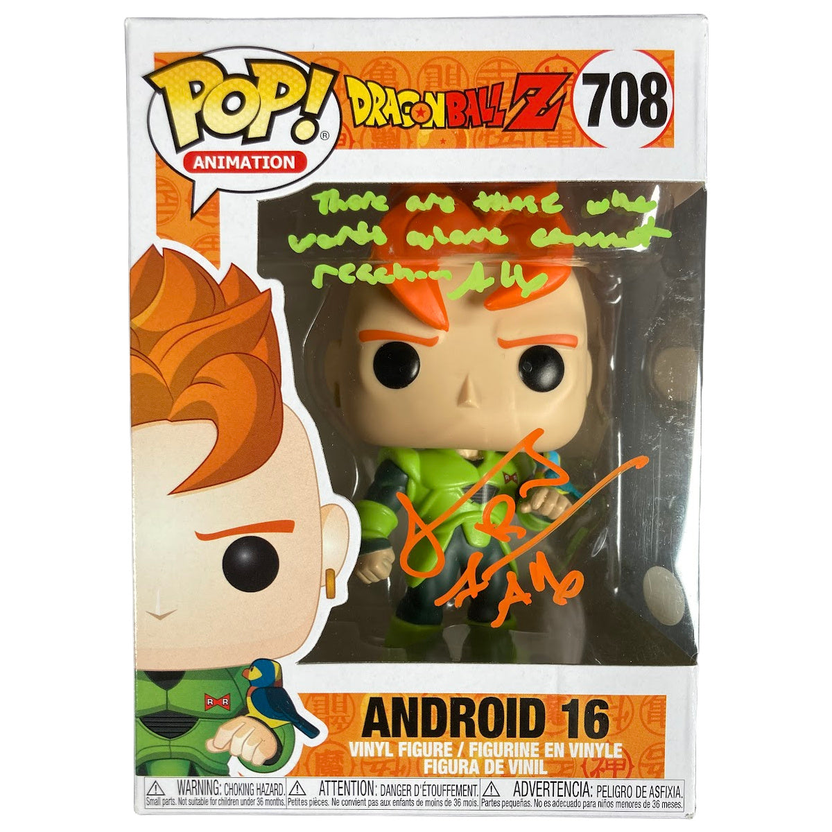 Jeremy Inman Signed Funko POP Dragon Ball Z Android 16 Authentic Autog ...