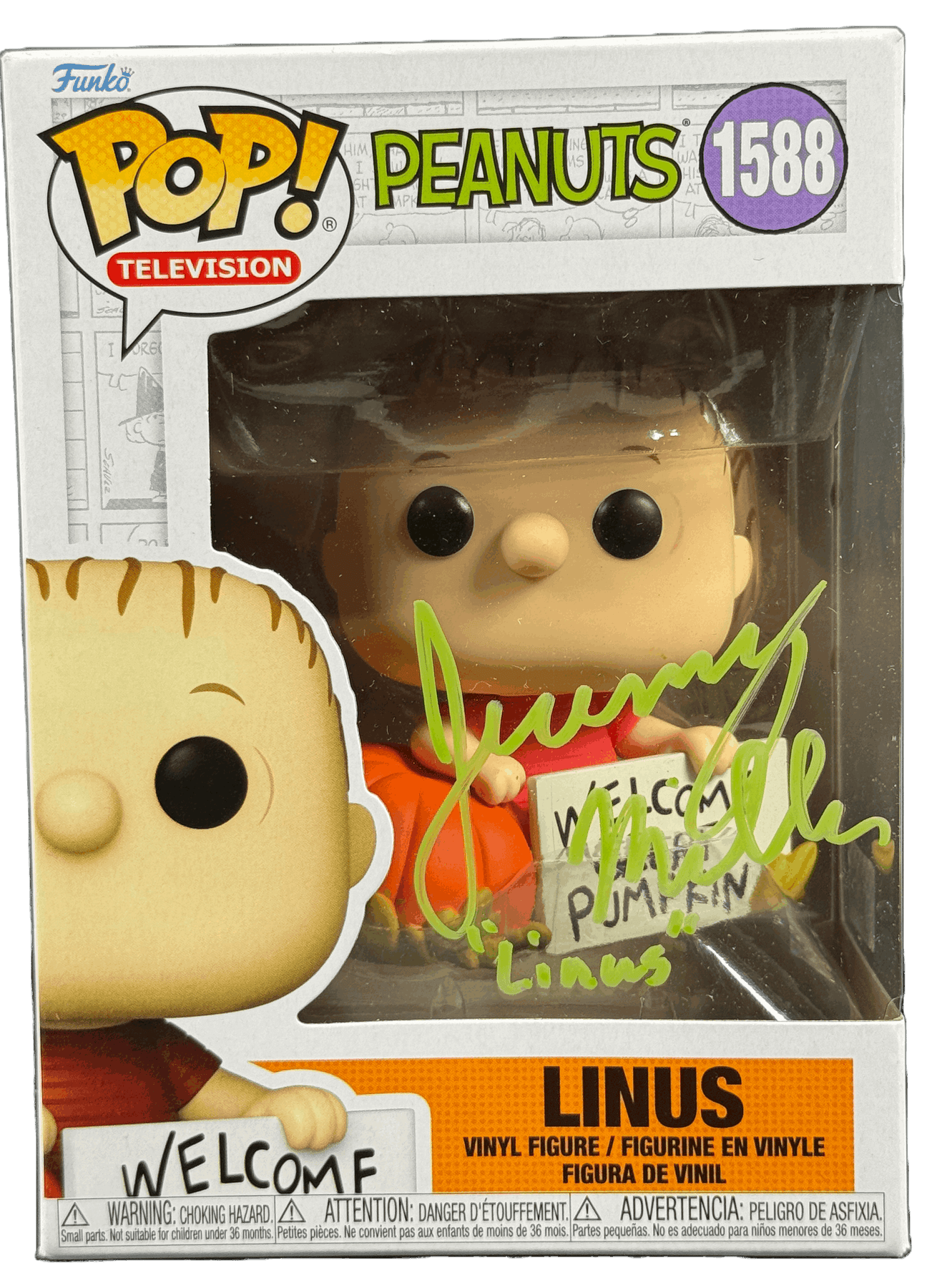 Jeremy Miller Signed Funko POP Peanuts Linus Autographed Zobie COA ...