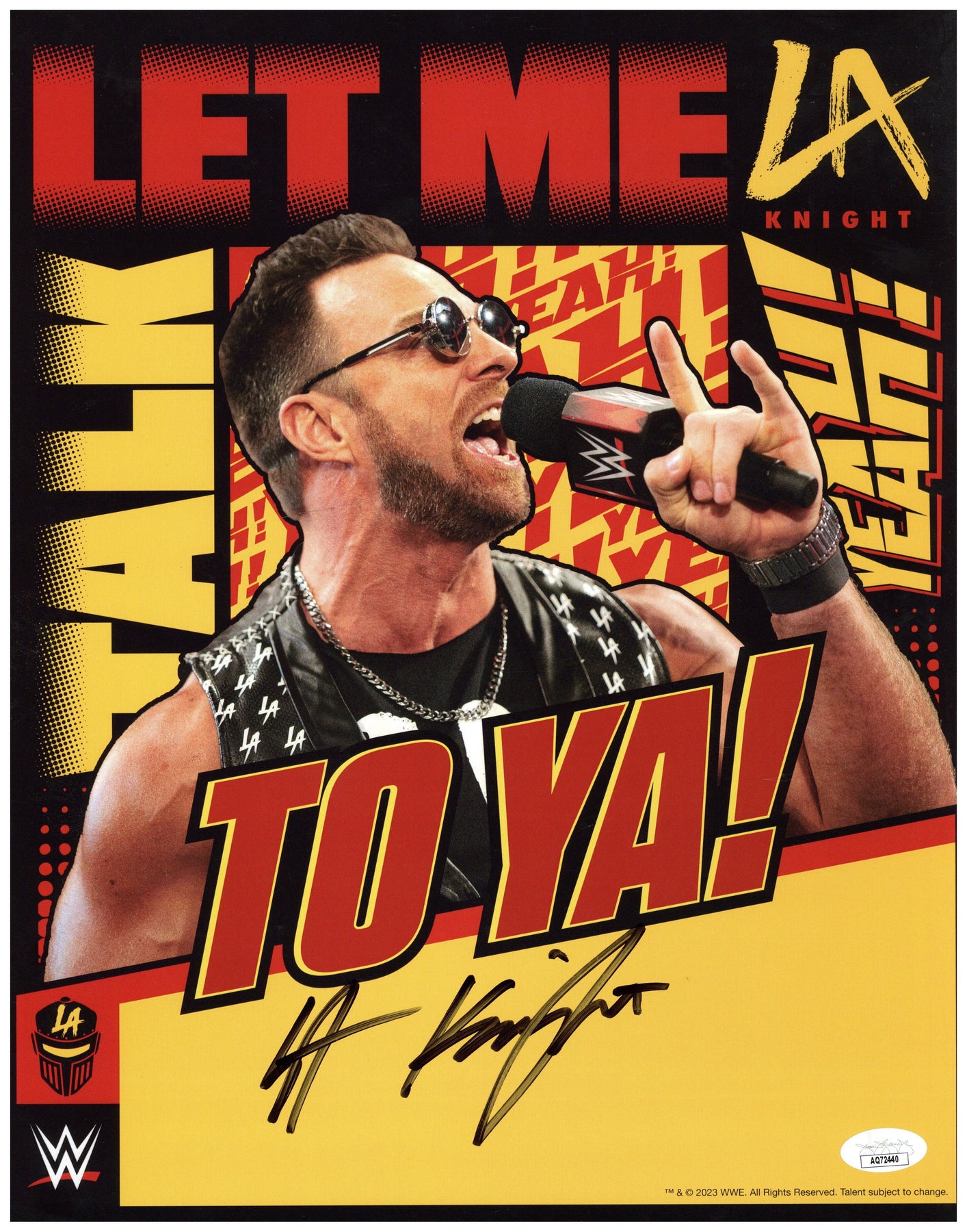 LA Knight Signed 11x14 Photo WWE Pro Wrestler Authentic Autographed JS ...