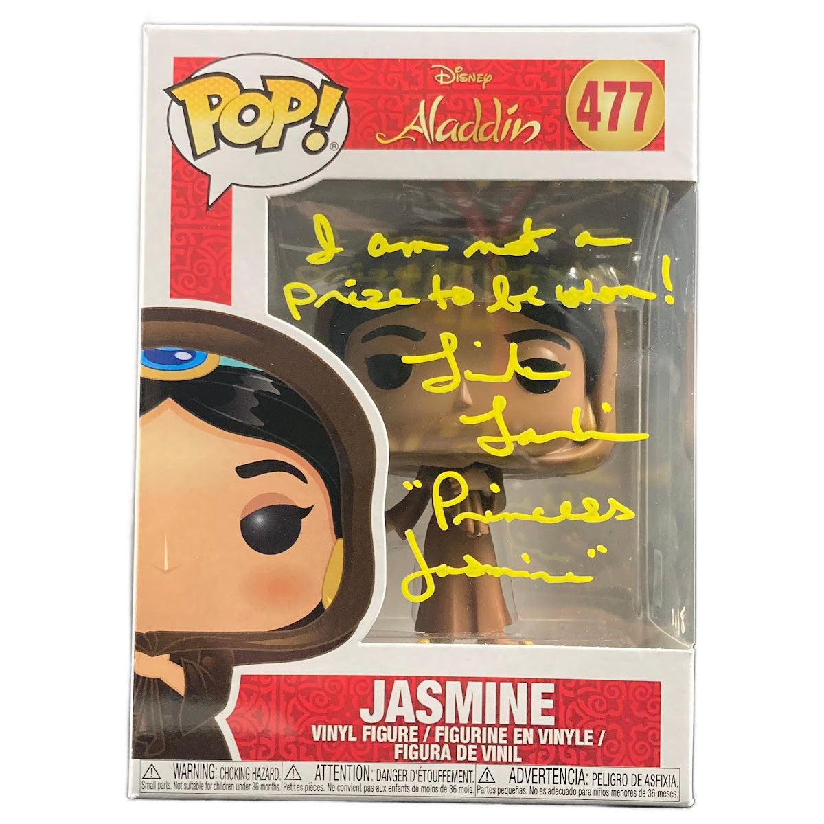 Linda Larkin Signed Funko POP Disney ALADDIN Jasmine 477 Autographed J ...