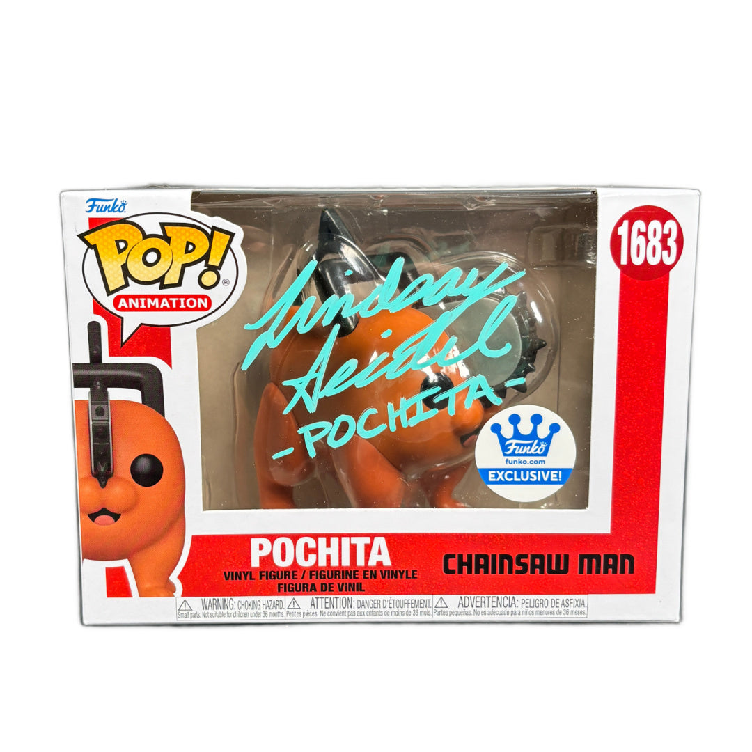 Lindsay Seidel Signed Funko Pop Anime Chainsaw Man Pochita Autographed ...