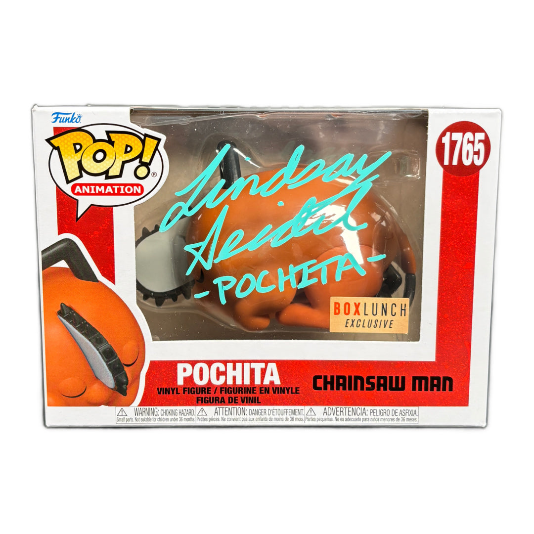 Lindsay Seidel Signed Funko Pop Anime Chainsaw Man Pochita Autographed ...