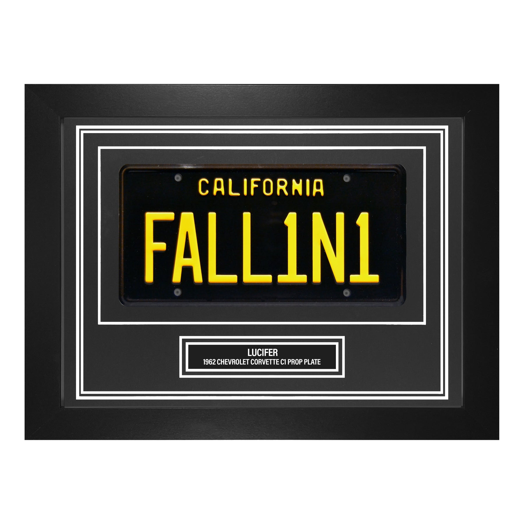 Lucifer License Plate Wall Display California Fall1n1 Prop Frame – Zobie Productions