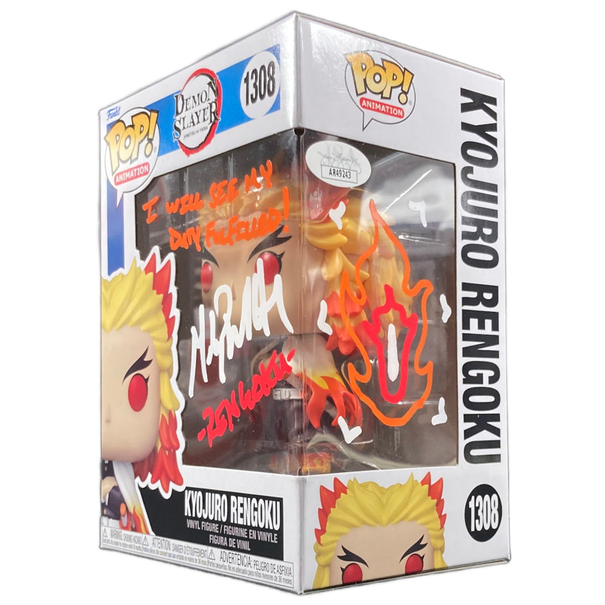 Mark Whitten Signed Funko POP Demon Slayer Kyojuro Rengoku JSA COA 4 ...