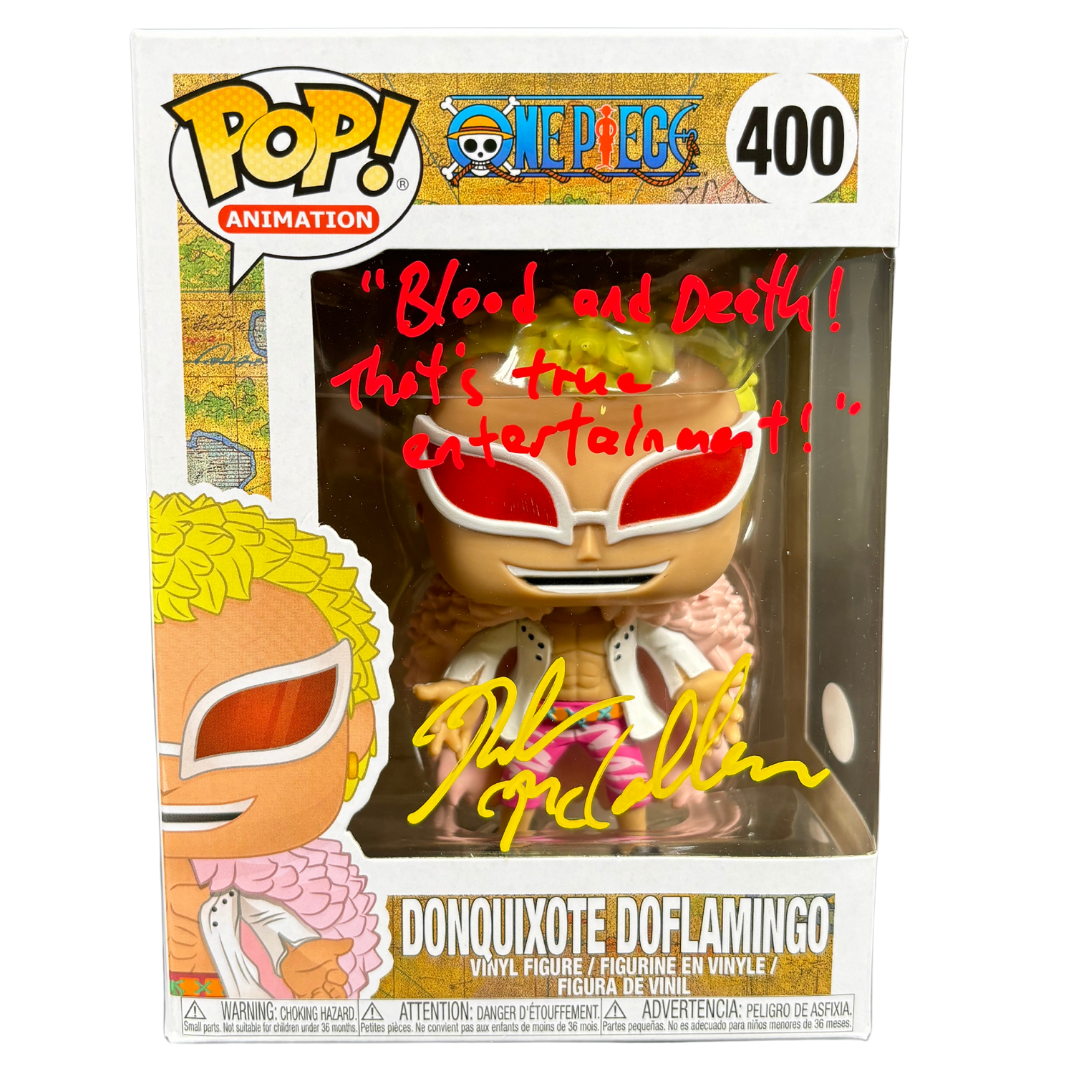 Robert McCollum Signed Funko POP One Piece Anime Donquixote Doflamingo ...