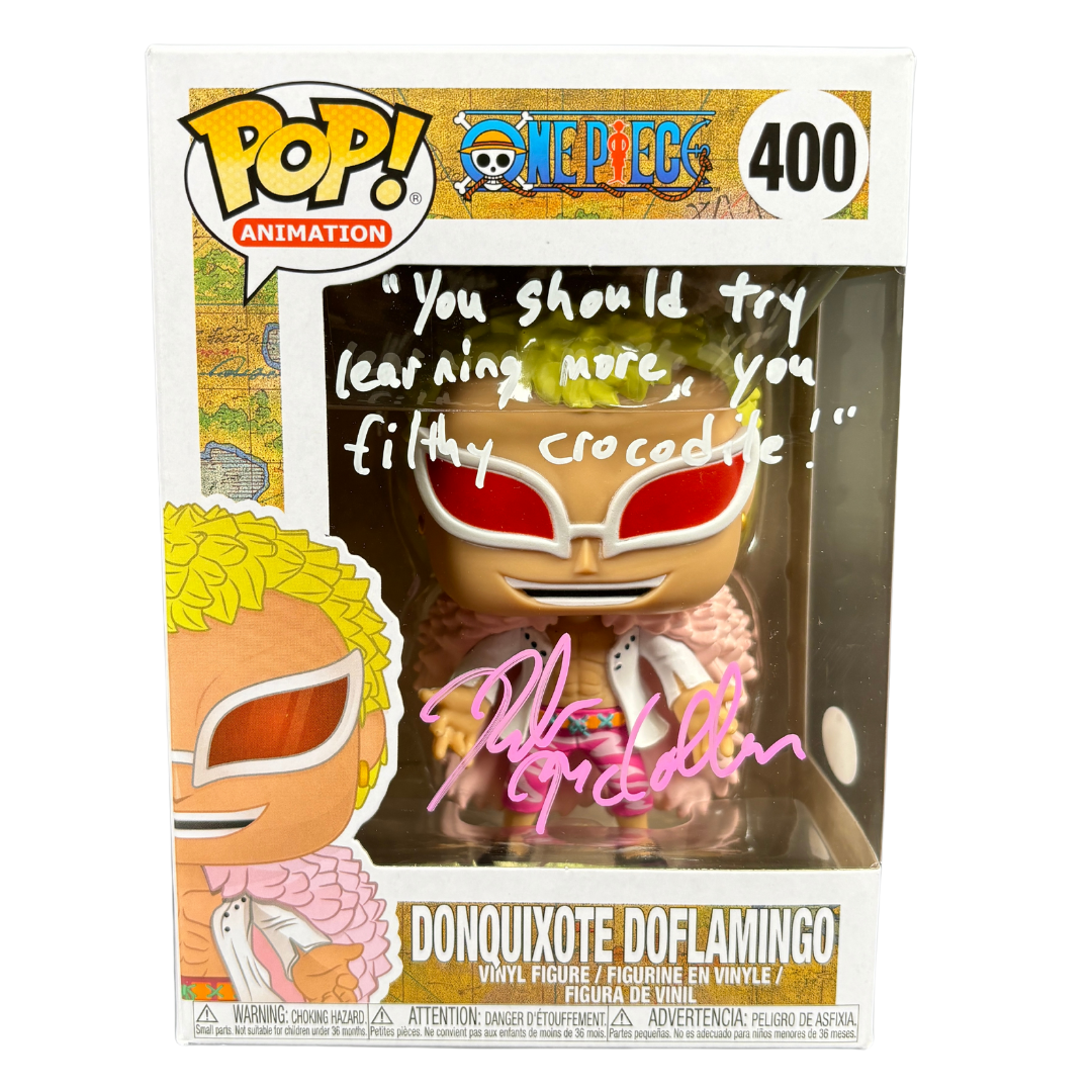 Robert McCollum Signed Funko POP One Piece Anime Donquixote Doflamingo ...