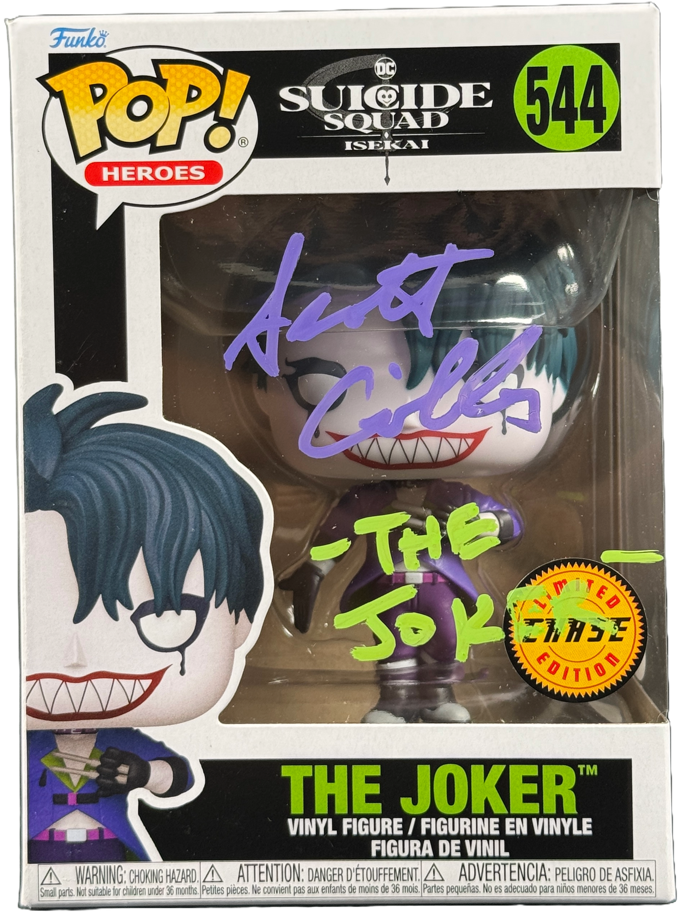 Scott Gibbs Signed Funko Pop Suicide Squad Isekai The Joker Chase #544 ...
