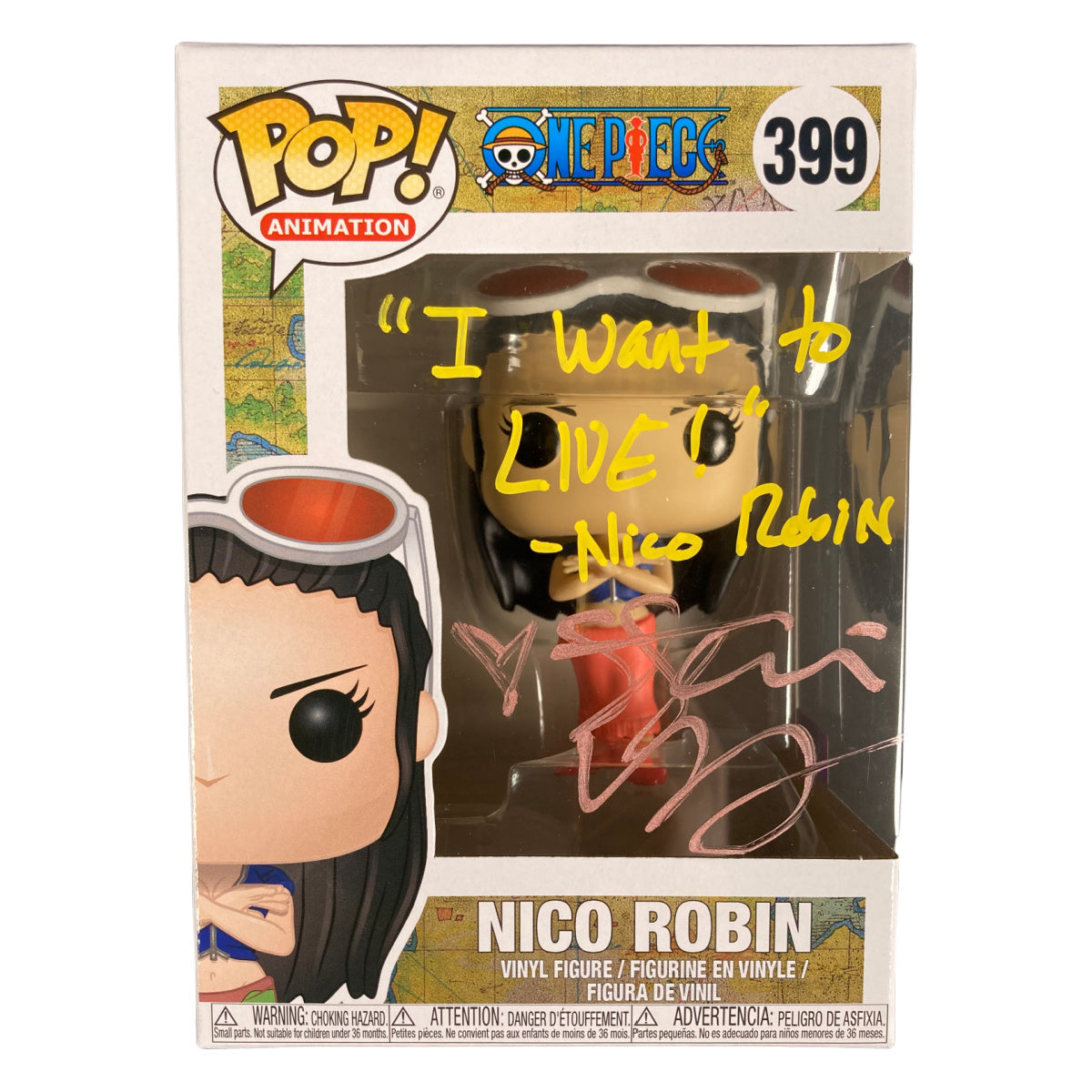 Stephanie Young Signed Funko POP One Piece Nico Robin Autographed PASS ...