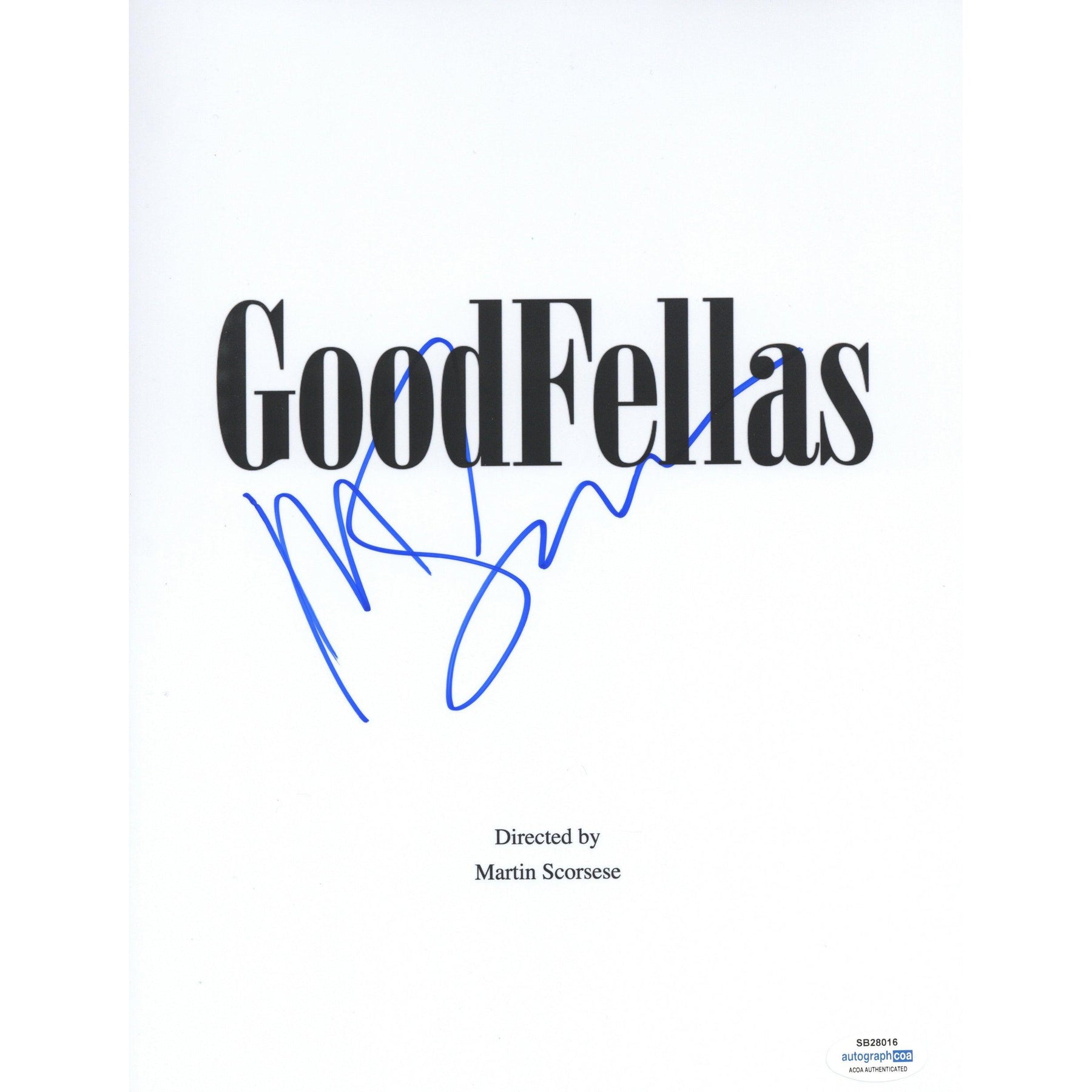 Martin Scorsese Signed Movie Script Cover Goodfellas Autographed ACOA ...