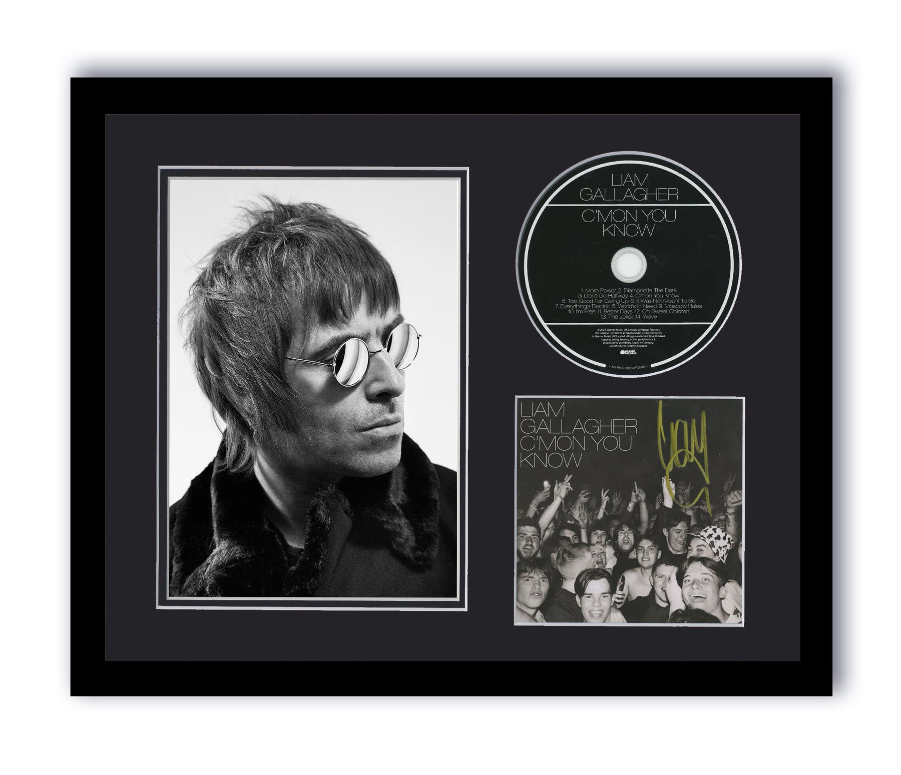 Oasis Liam Gallagher Autograph Signed 11x14 Framed CD Photo C'mon You ...