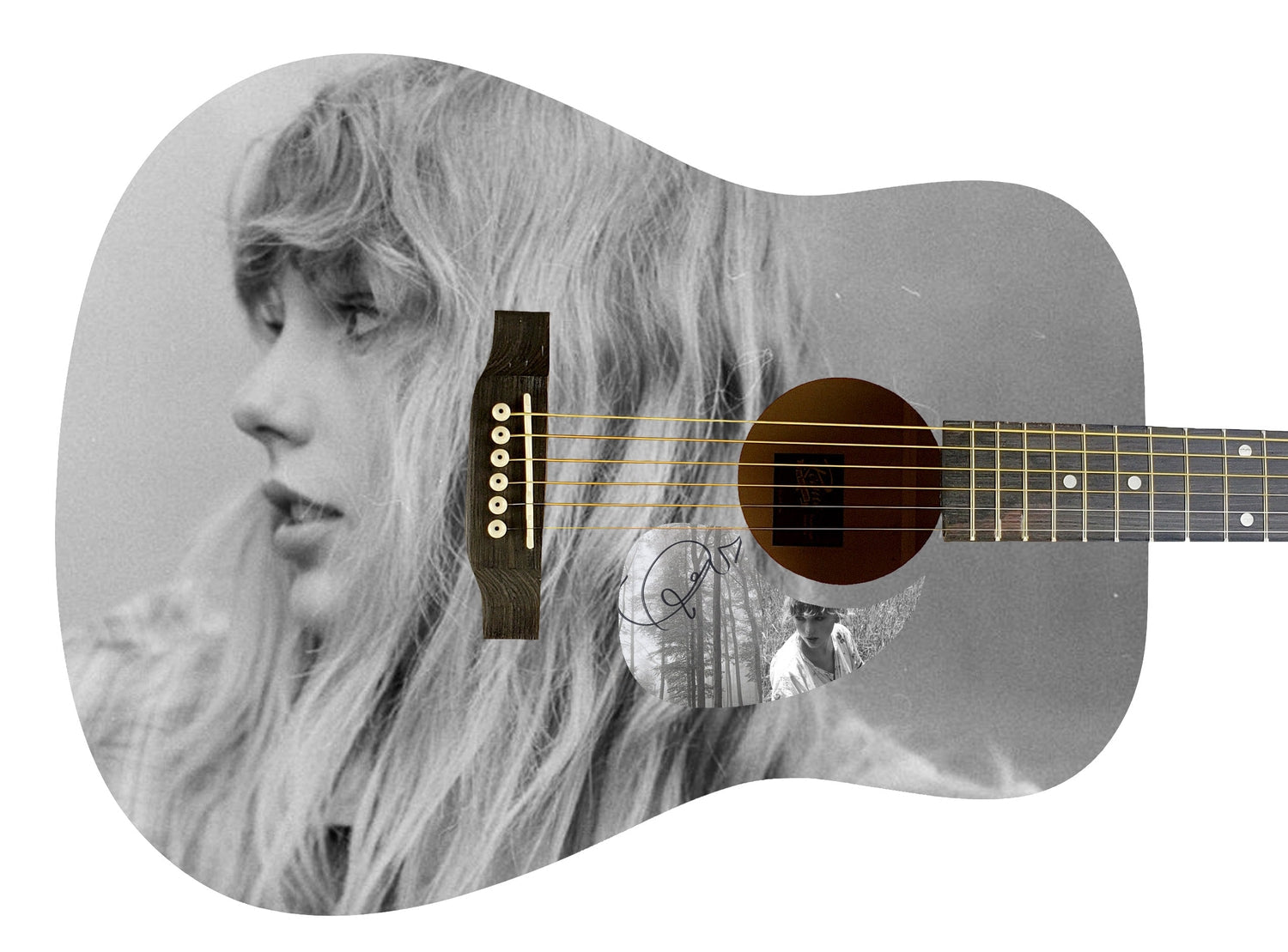 Taylor Swift Autographed Signed Acoustic Custom Photo Guitar Folklore ...